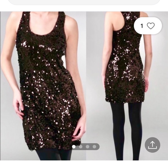 Vince | Dresses | New Vince Nylon Mini Sequin Racerback Sequin Brown ...